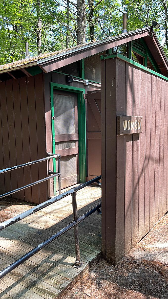 Rustic facilities that remind you you're properly outdoors. Not glamping, not roughing it&mdash;just right.