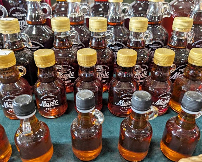 Liquid gold, bottled and ready&mdash;Vermont maple syrup in various grades, each offering a different depth of sweetness and complexity.