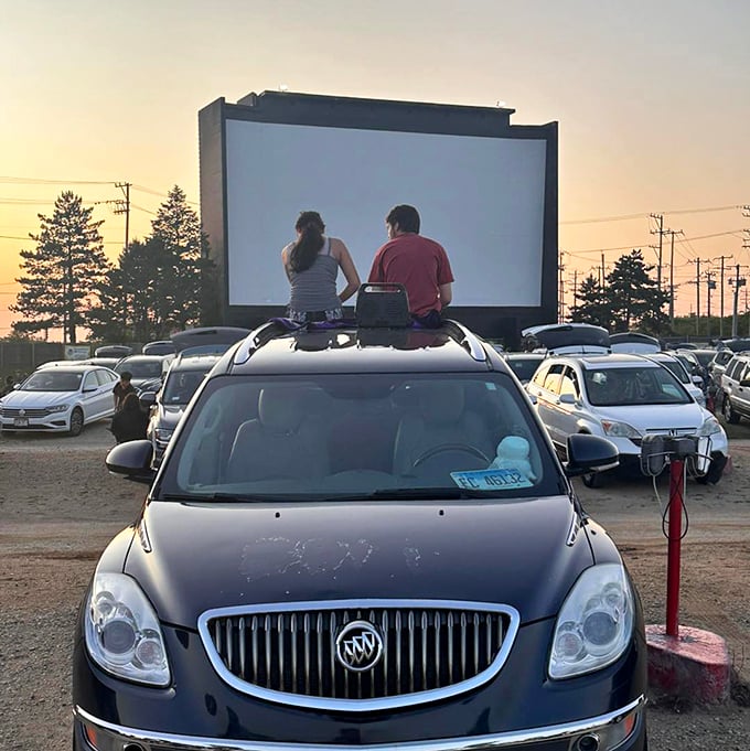 The ultimate skybox seats: when your SUV roof becomes the perfect perch for an unobstructed view of tonight's feature presentation.