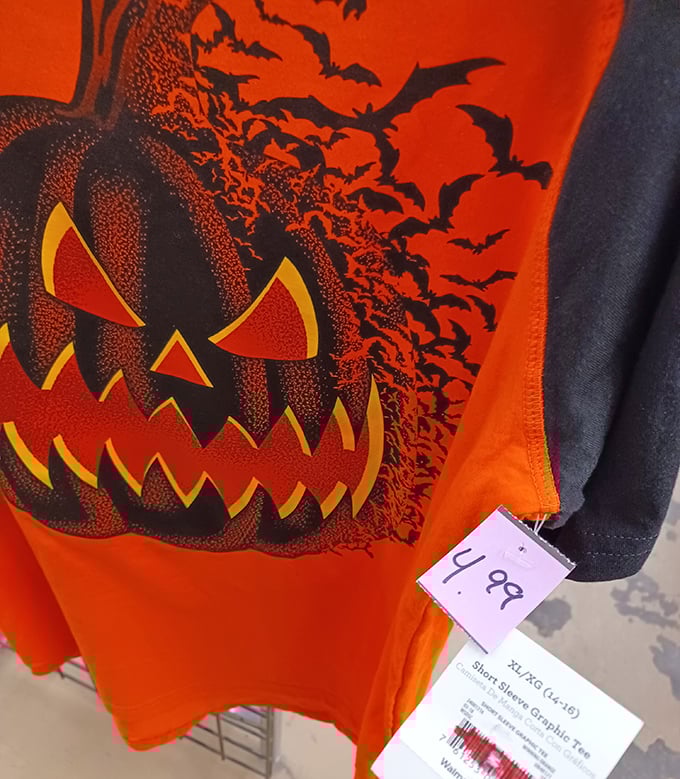 Halloween finds in October—the circle of retail life continues. Last year's spooky celebration becomes this year's bargain costume.