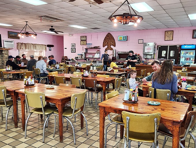 Families gather around wooden tables that have hosted generations of celebrations, everyday meals, and first dates.