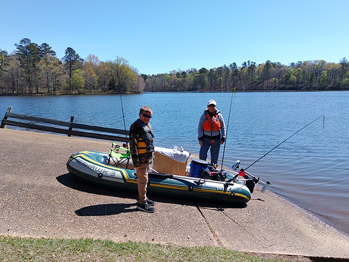 Serious fishing business underway. These anglers have more patience in their casting arms than most of us have in our entire bodies.