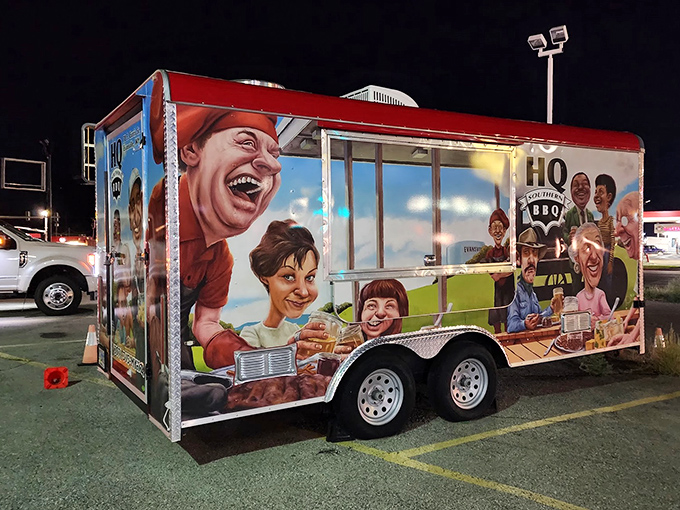 Even their food truck is a rolling billboard of barbecue joy. When the smokehouse comes to you, resistance is deliciously futile.