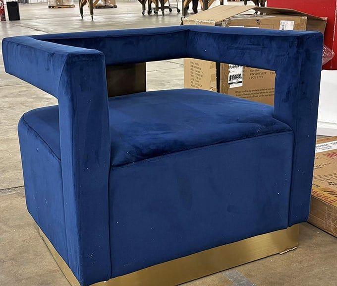 Royal blue velvet meets modern design in this statement chair. At these prices, you can finally tell your spouse, "But honey, it was practically free!"
