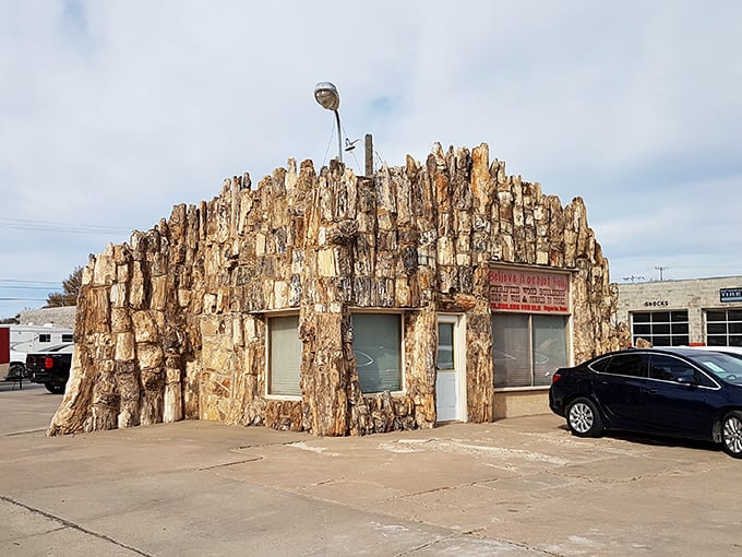 The Petrified Wood Building stands as perhaps America's most literal architectural statement—a structure as solidly rooted in Lamar as the pioneers who built this community.