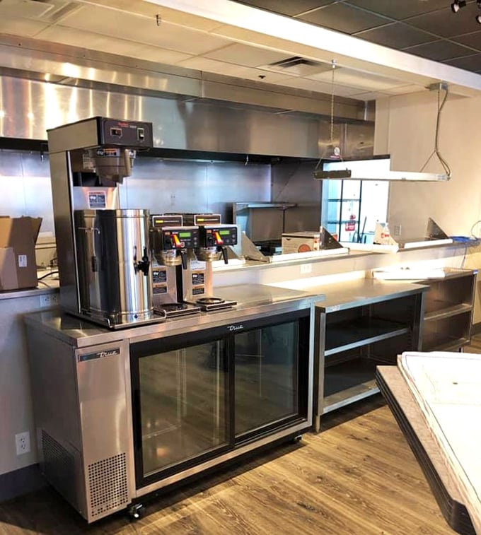 The engine room where breakfast magic happens. Those coffee machines aren't just appliances&mdash;they're the lifeblood dispensers of this entire operation.