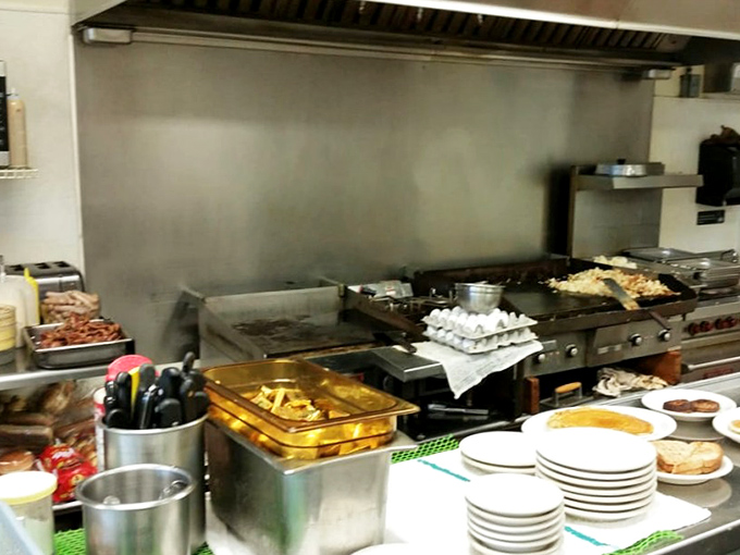 The kitchen at Jack & Mary's – where breakfast magic happens without smoke, mirrors, or unnecessary culinary theatrics.