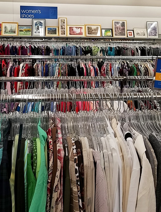 White hangers marching in formation, holding everything from business casual to weekend wear. Choice paralysis has never felt so good.