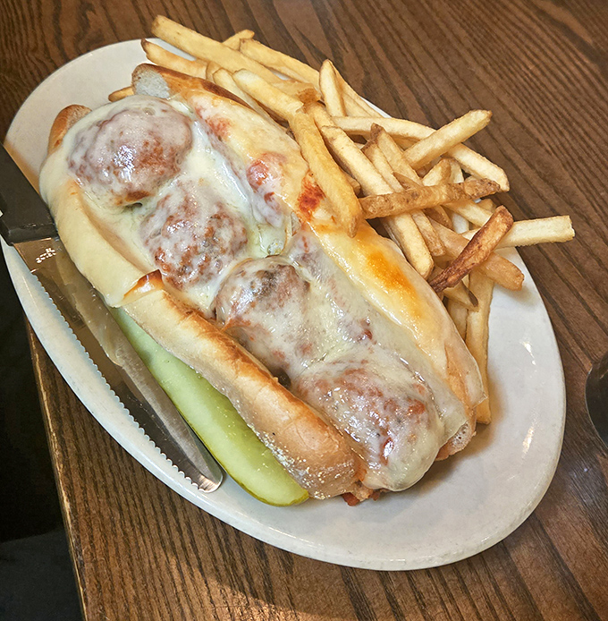 This meatball sub isn't just lunch&mdash;it's a commitment to excellence that requires strategic planning and possibly a post-meal nap.