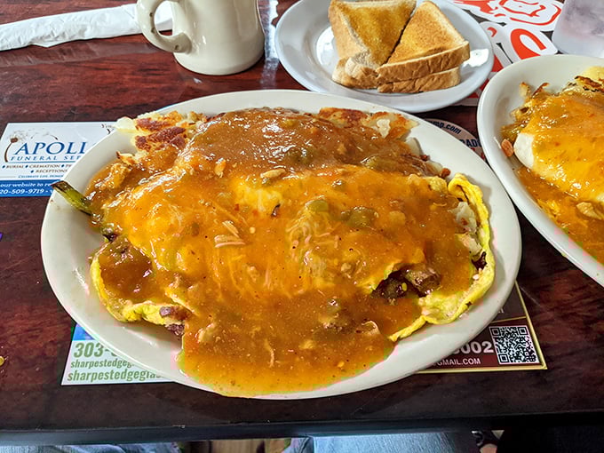 When an omelet meets green chili and cheese, it's not just breakfast—it's the beginning of a beautiful day.