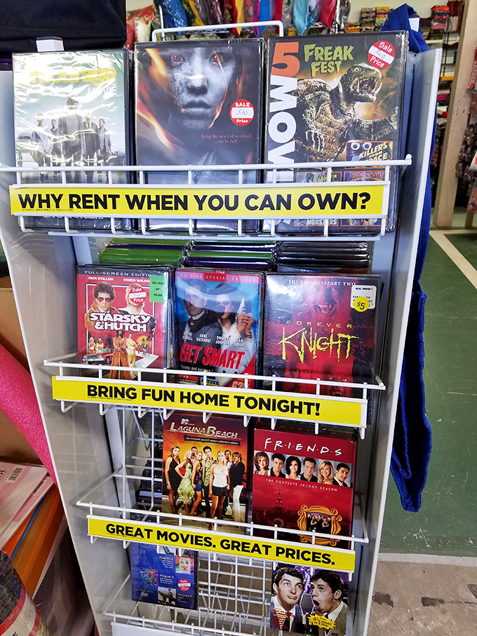 "Why rent when you can own?" Indeed! This DVD collection is a time machine to movie nights before streaming changed everything.