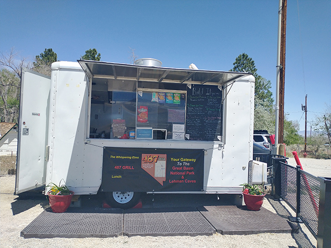 The gateway to happiness. This unassuming food trailer window has launched thousands of food pilgrimages across the Nevada desert.