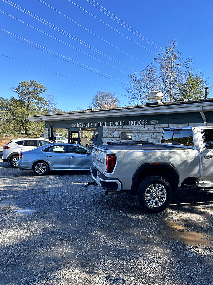 When the parking lot looks like this before noon, you know the locals have spoken with their vehicles.