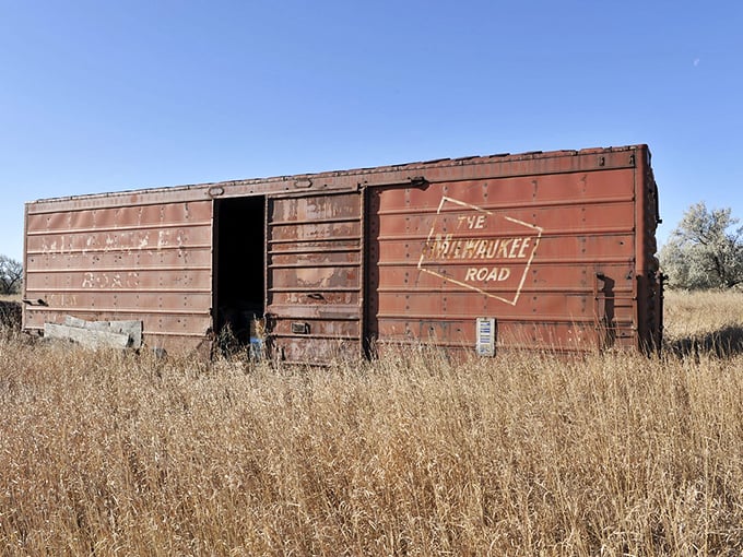 "The Milwaukee Road" railroad car&mdash;once connecting Griffin to the wider world&mdash;now sits disconnected from everything.