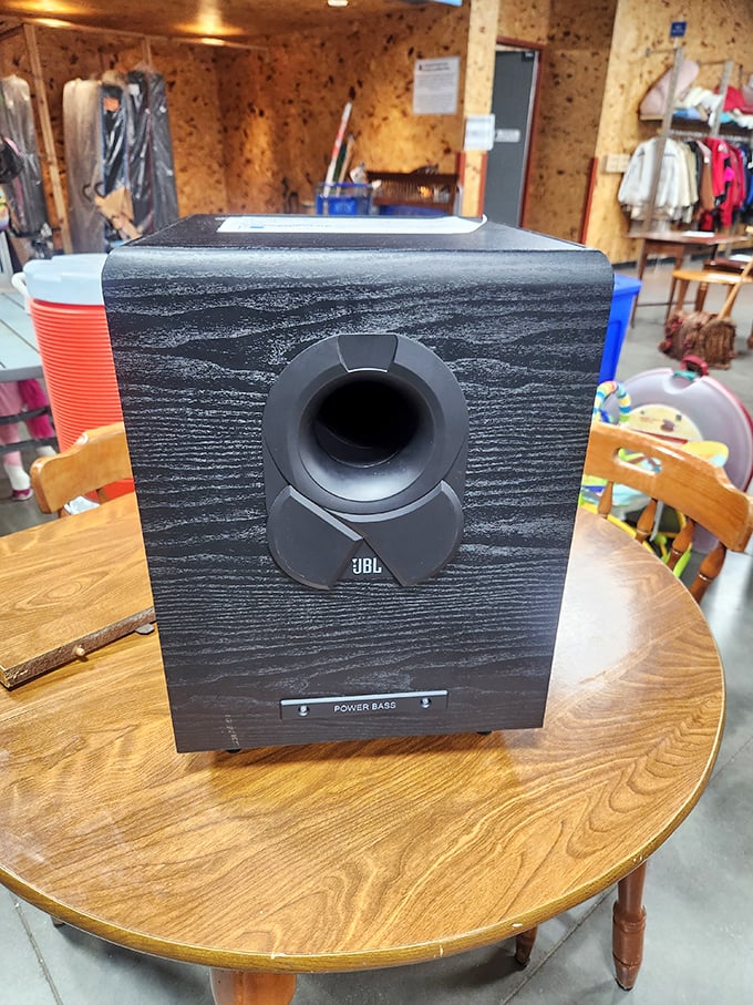 This JBL subwoofer once thumped bass lines through someone's living room&mdash;now it waits silently for its next soundtrack to someone's life.
