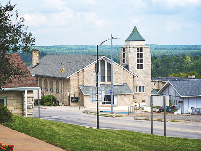 This church stands as both spiritual center and architectural landmark, its steeple visible from nearly anywhere in town.