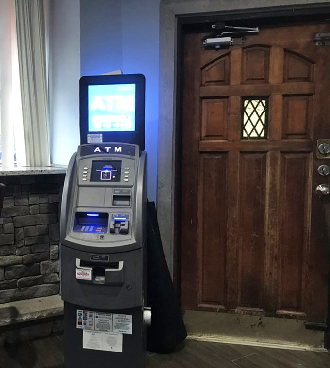 Even the ATM looks at home here&mdash;practical, no-nonsense, and ready to help you fund your barbecue adventure.