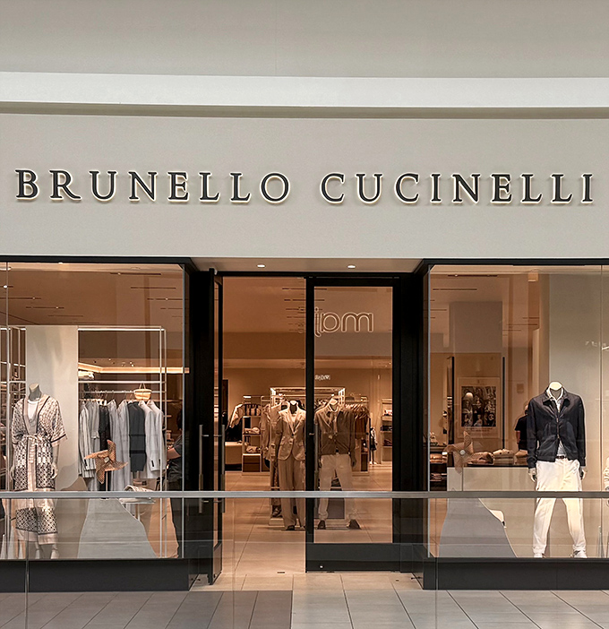 Brunello Cucinelli offers Italian luxury so refined that even the mannequins seem to be judging your current outfit choices.