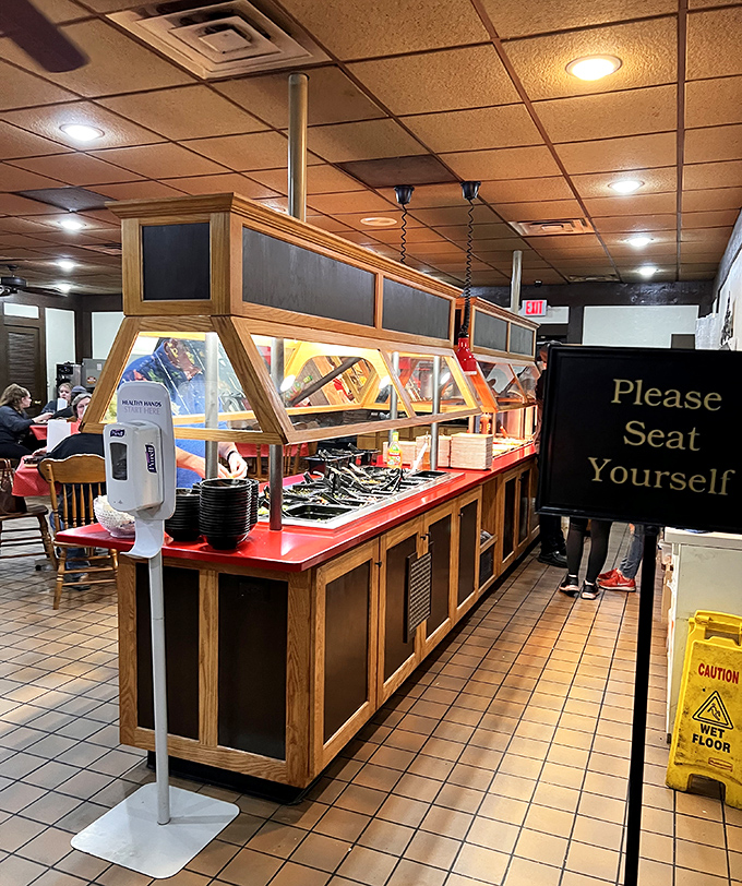 The buffet line at Ole South isn't just a food station—it's a pilgrimage site for the hungry and faithful.