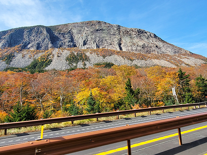 Cannon Mountain in autumn regalia&mdash;proving that sometimes the best special effects aren't in Hollywood but right here in New Hampshire.
