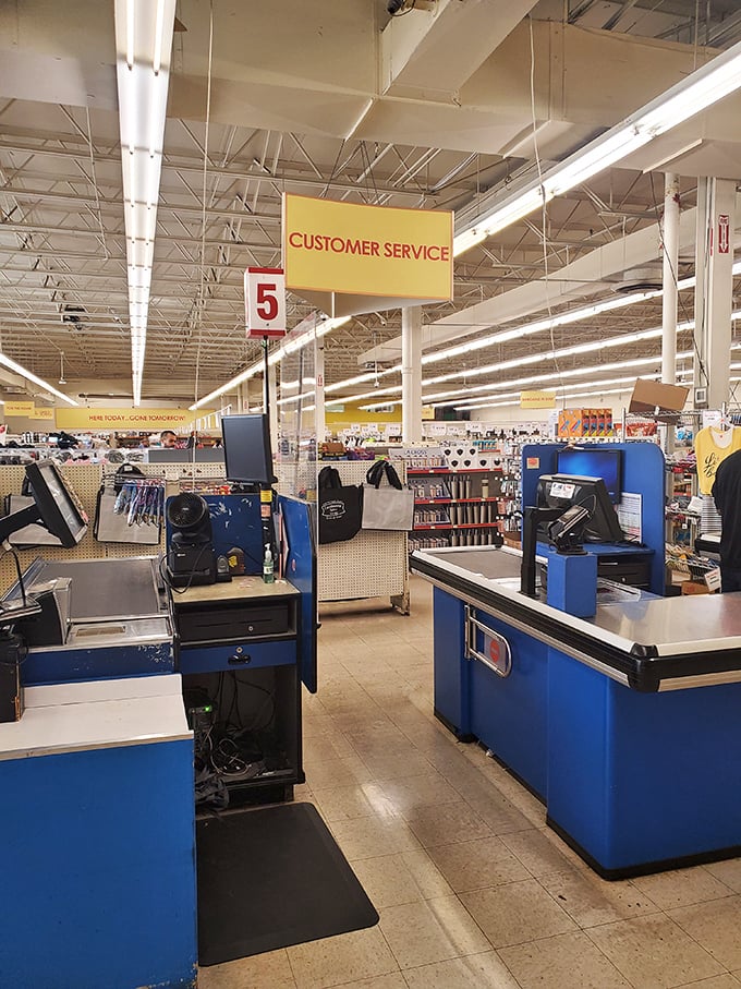 Customer service stations ready for the parade of pleasantly surprised shoppers. "No, that's not a mistake&mdash;it really is that cheap!"