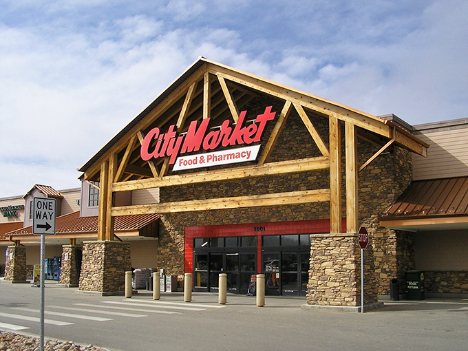 City Market's rustic mountain architecture houses everyday necessities, proving even grocery shopping can feel special in Gunnison.