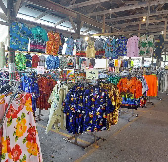 Hawaiian shirt heaven! This explosion of tropical prints promises to transform any ordinary Joe into the life of the party.