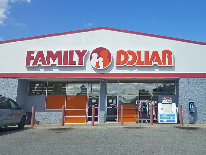Even Family Dollar gets the bright, clean treatment in Parkersburg. Everyday necessities without breaking the bank – a retiree's practical paradise.