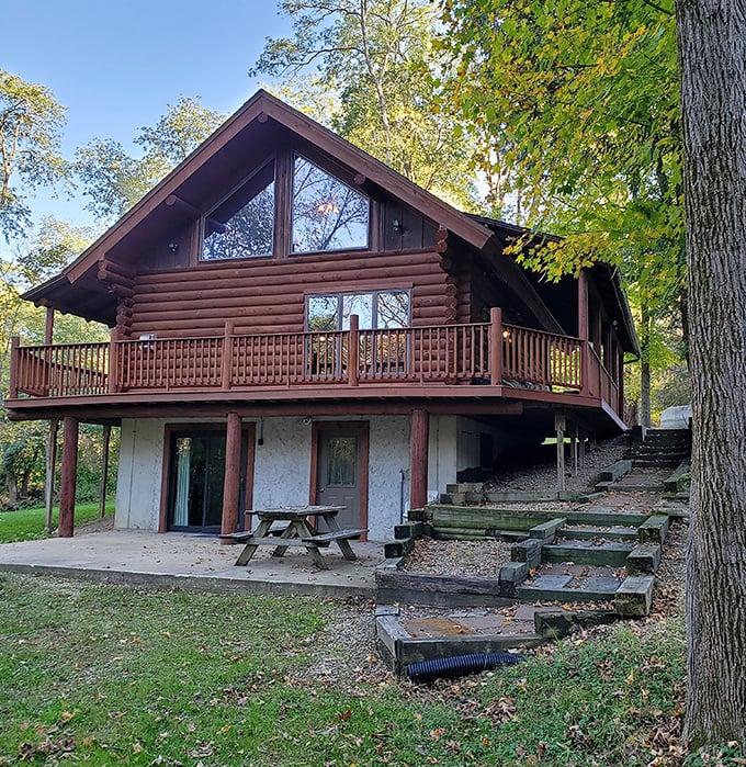 Grumpsters Log Cabins offer woodland retreats with all the cozy vibes of a Hallmark movie set. Just add hot chocolate and a sunset.