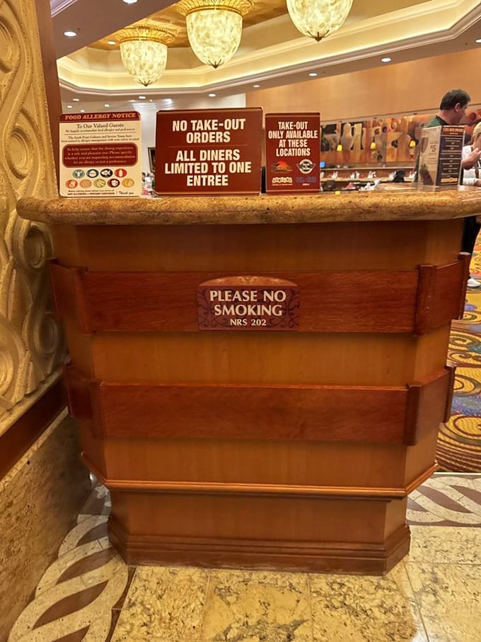 The host station doubles as a barrier between hunger and satisfaction &ndash; cross this threshold and good things await on the other side.