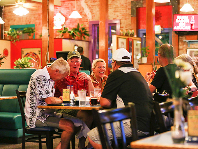 Nothing says "community" like a table of friends laughing over shared meals &ndash; these folks aren't on their phones, they're actually talking to each other!