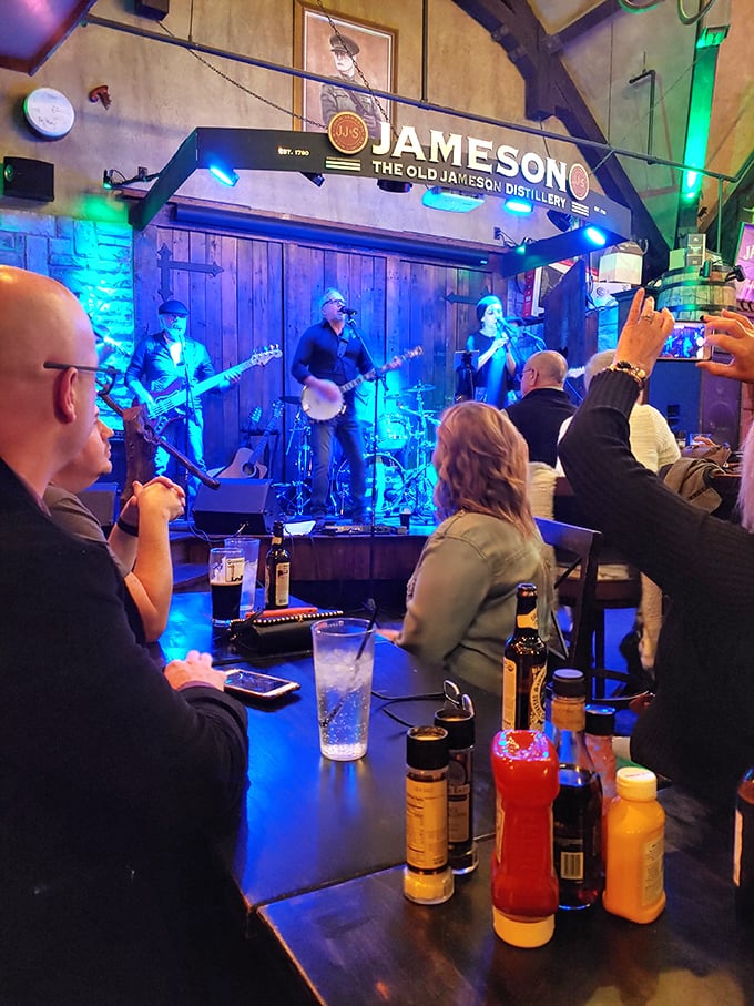 Live music under the Jameson sign &ndash; where traditional Irish tunes and modern covers create the soundtrack for memorable evenings.