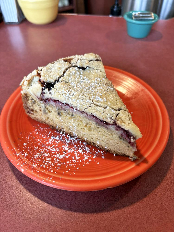 This marionberry coffee cake doesn't just complement your coffee—it steals the show with its crumbly top and berry-studded interior.