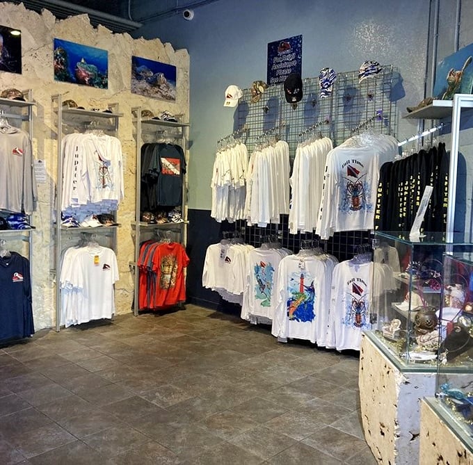 Dive Bar merch&mdash;because sometimes a t-shirt is the only souvenir that lasts longer than the memory of that lobster roll.