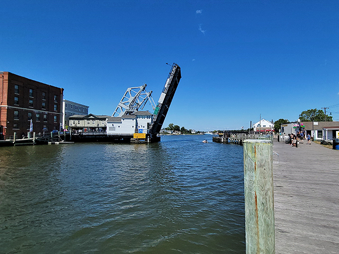 The iconic Mystic River Bascule Bridge in action&mdash;where traffic stops, boats pass, and everyone gets a moment to appreciate engineering magic.