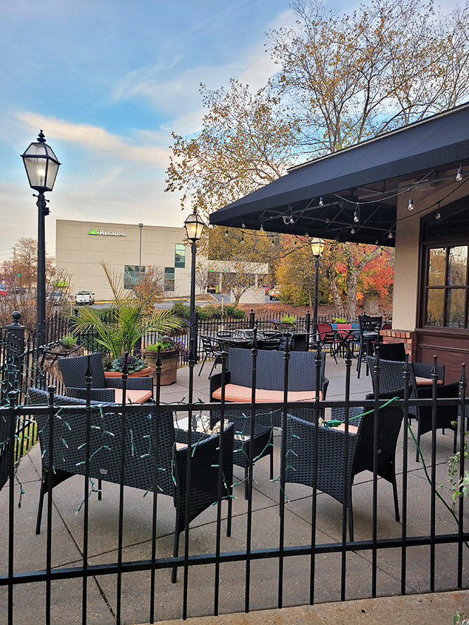 The outdoor patio offers al fresco dining for those who prefer their meat sweats with a side of fresh air.