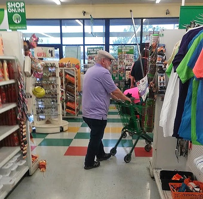 The universal Dollar Tree shopper experience. Concentration levels that rival chess grandmasters as bargains are carefully considered.