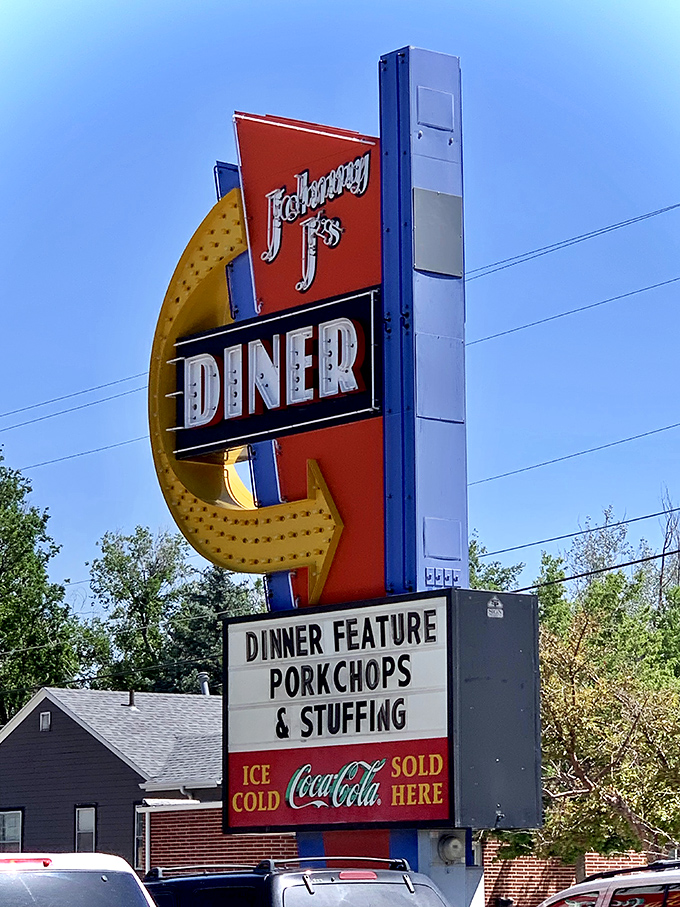 That retro sign stands tall against the Wyoming sky &ndash; a mid-century modern masterpiece announcing "good food ahead" to everyone passing by.
