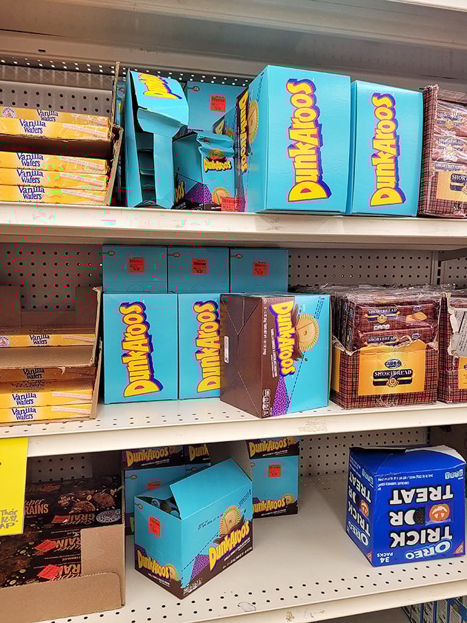 The snack aisle features DunkAroos&mdash;those nostalgic treats that transport Gen-Xers back to lunchbox trading days faster than a time machine.
