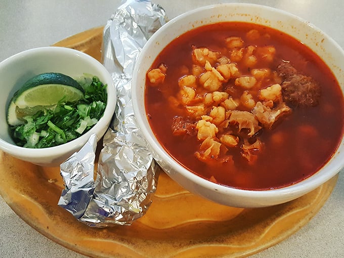 This isn't just soup&mdash;it's pozole, a hearty Mexican tradition served with all the proper fixings for customizing each spoonful.