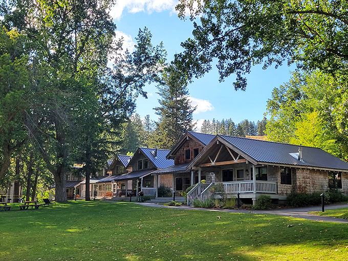 Mountain lodges perched above the valley offer accommodations where the views compete with the beds for your undivided attention.