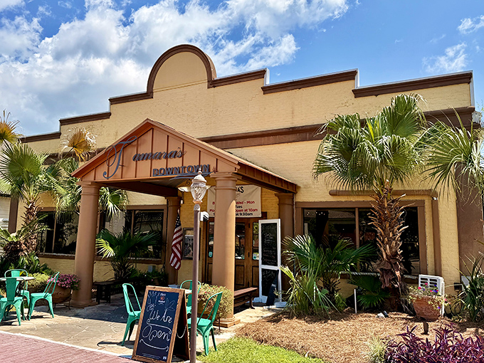 Tamara's Downtown combines palm trees and patio seating in that distinctly Gulf Coast way that makes you wonder why you live anywhere else.