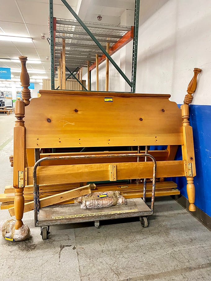 This pine bed frame has supported sweet dreams for years and is ready for many more. Solid craftsmanship never goes out of style.