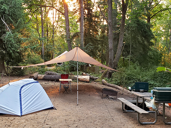 Camping perfection &ndash; where your morning commute involves walking from tent to coffee pot to million-dollar view in under 30 seconds.
