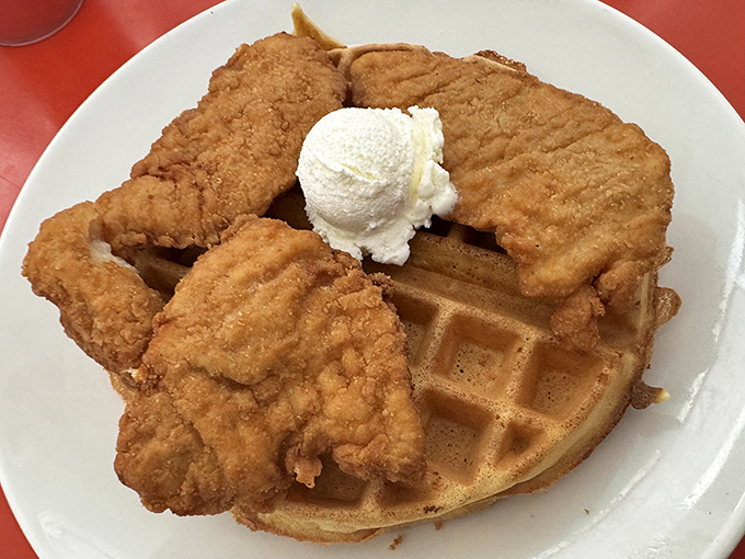 Chicken and waffles&mdash;the perfect marriage of crispy and sweet that makes brunch worth getting out of bed for.