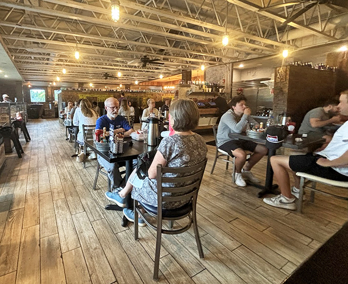 Where strangers become temporary breakfast companions. The communal joy of good food turns this dining room into Missouri's morning living room.