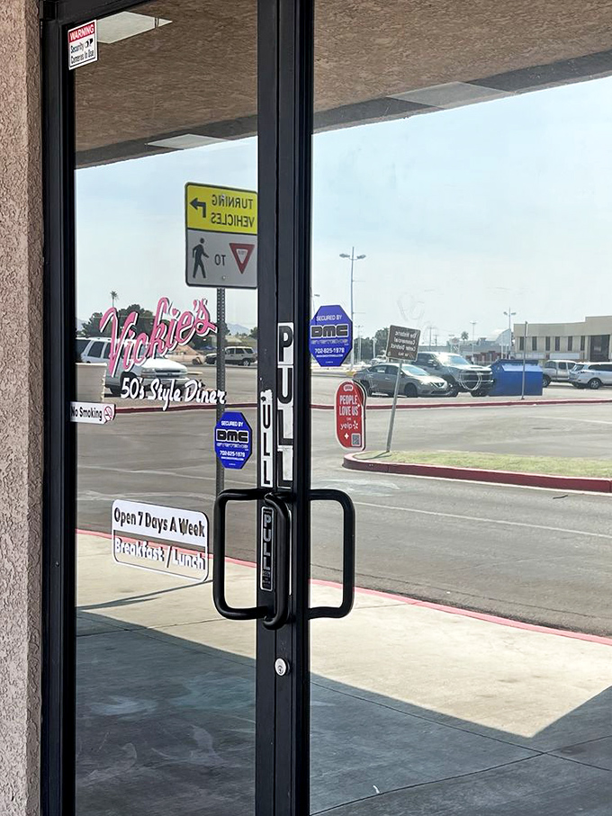 The entrance to Vickie's promises "50's Style Diner" experiences seven days a week &ndash; a portal to a time when breakfast wasn't deconstructed and avocado toast wasn't a thing.