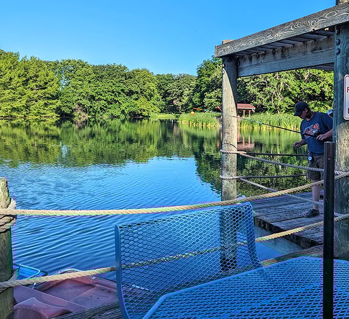 Fishing from the weathered dock&mdash;where patience transforms into zen and occasionally results in dinner. The ultimate slow food movement.