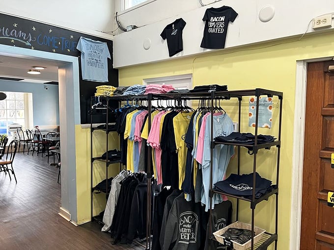 "Bacon Lovers Wanted" t-shirts and other merch prove Gracie's isn't just a restaurant – it's a lifestyle choice for food enthusiasts.