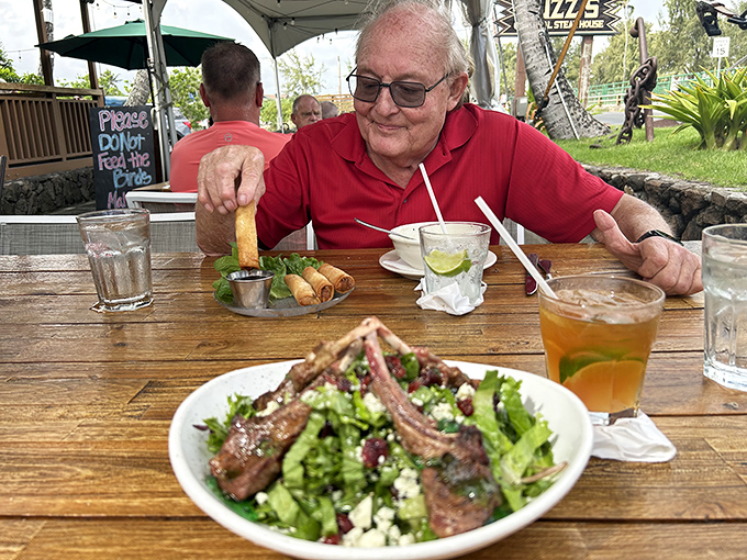 Outdoor dining where the food competes with the atmosphere for your attention. Both usually win.